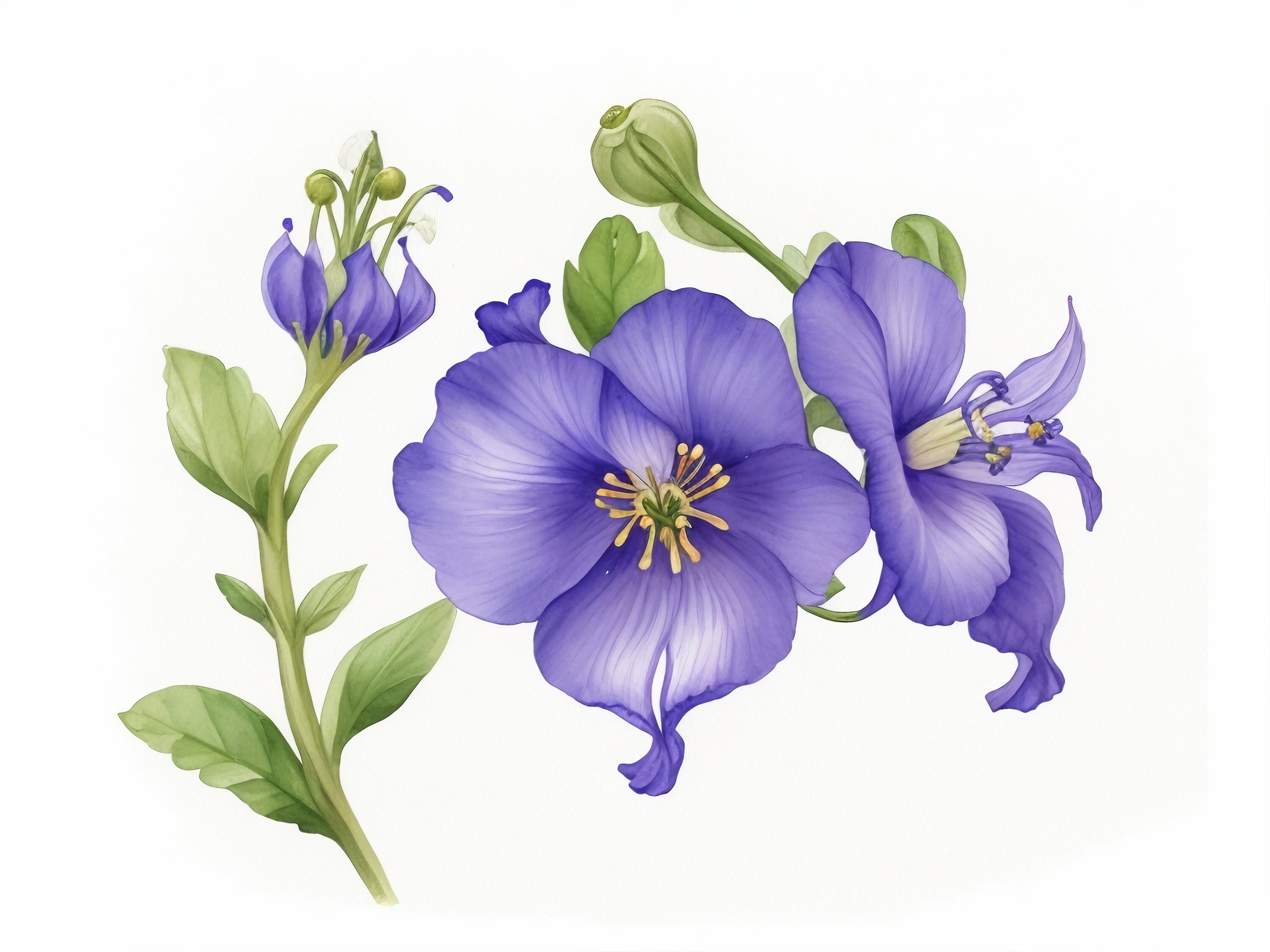 Bell Flower Digital Clipart - 5 High Quality Jpgs - Digital Planner ...