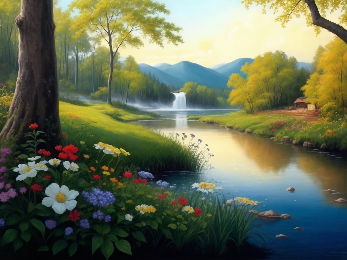 Instant Downloadable 5 Beautiful Nature Art for Decoration- Wallpaper ...