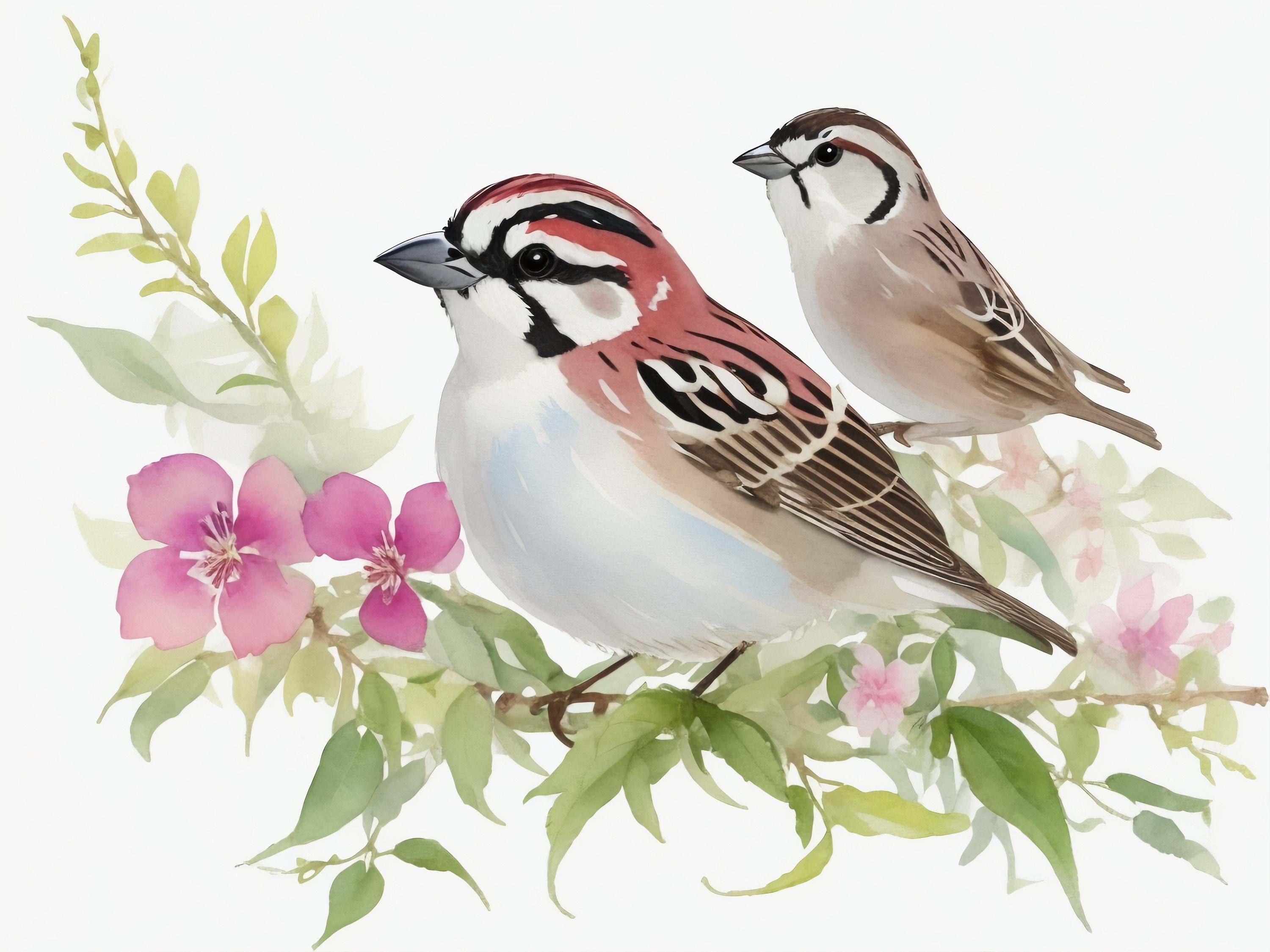 Instant Downloadable 5 Beautiful Sparrow Art for Decoration- Wallpaper ...