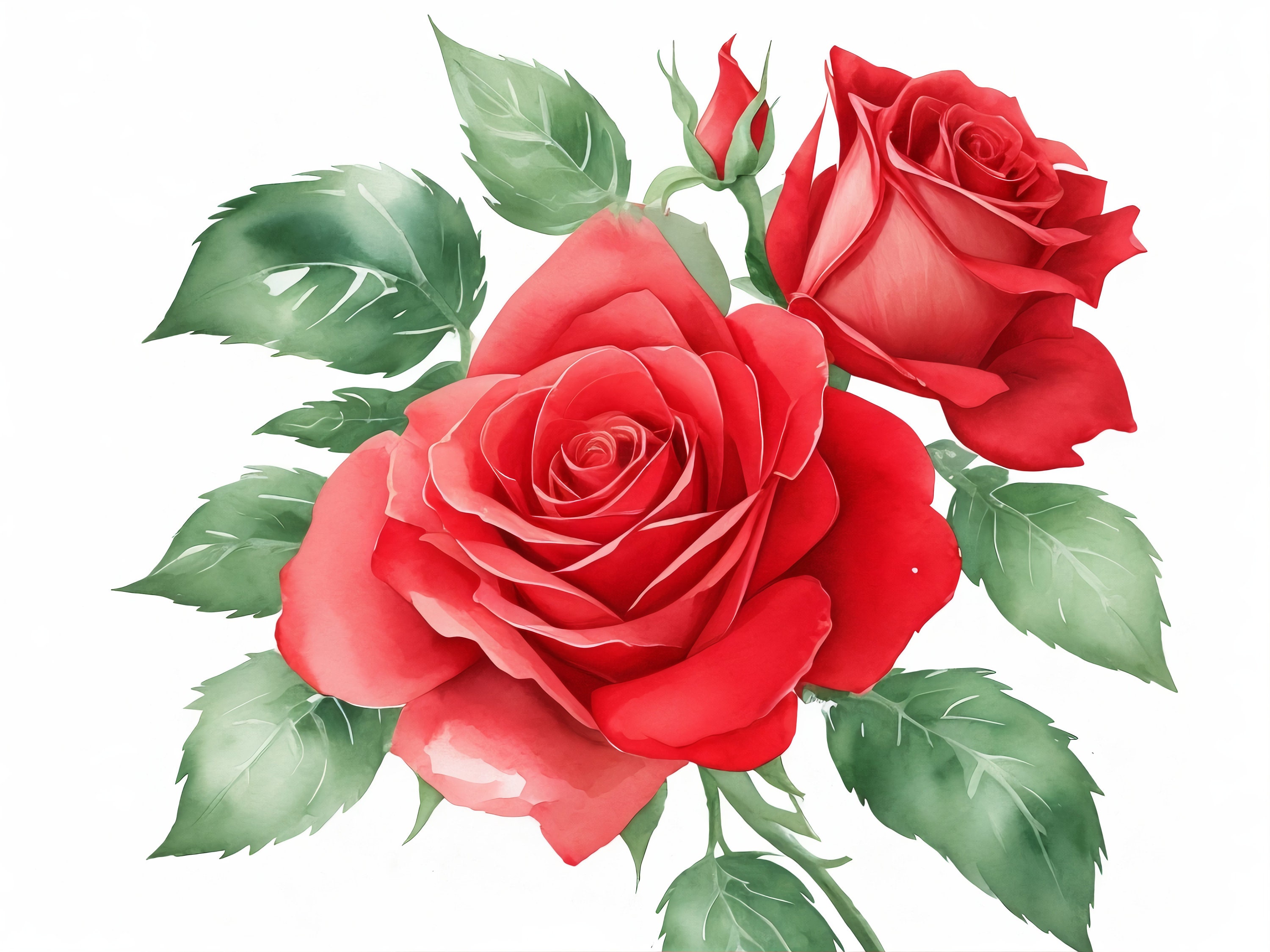 Rose Bouquet Clipart 5 High Quality Jpgs Digital Craft, Wallpaper, Wall ...
