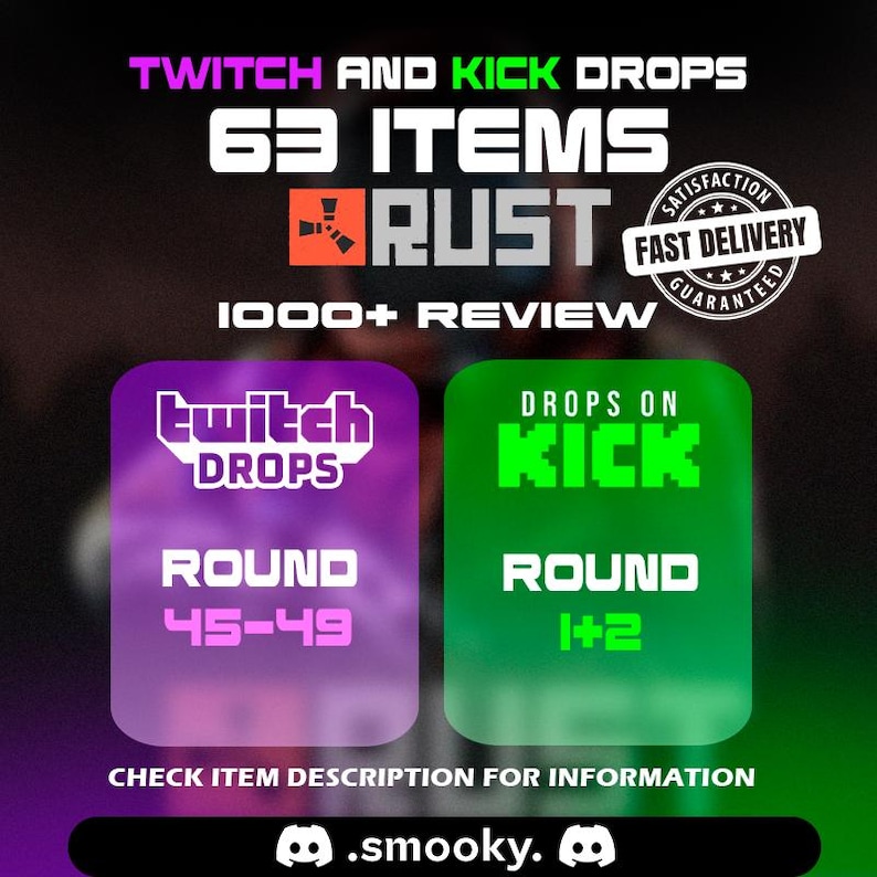 Rust Twitch & Kick Drops All Available Rounds | Fast Delivery - Etsy