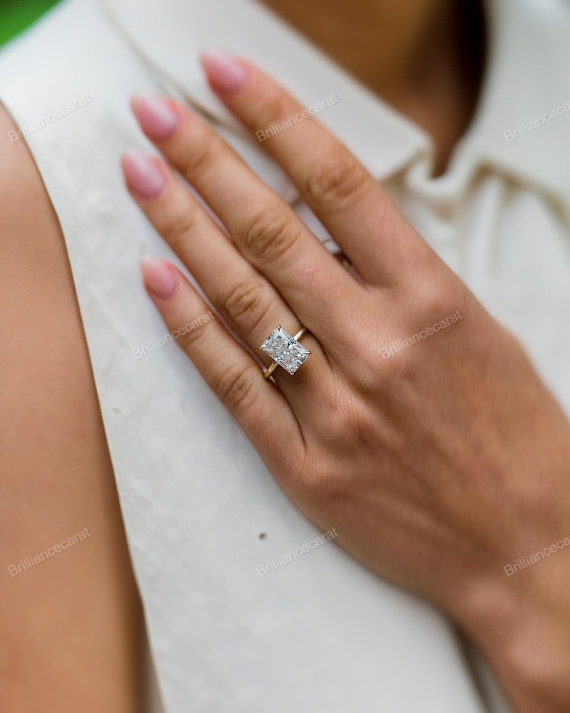 4 Carat Radiant Cut Engagement Rings, Radiant Cut Hidden Halo Diamond ...