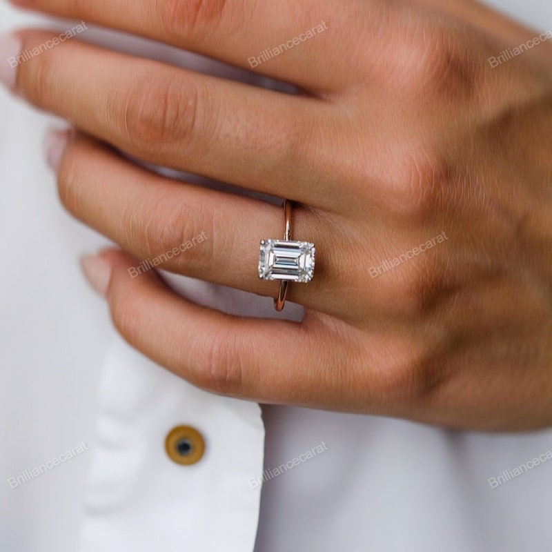 Emerald Cut Emerald Ring - Etsy