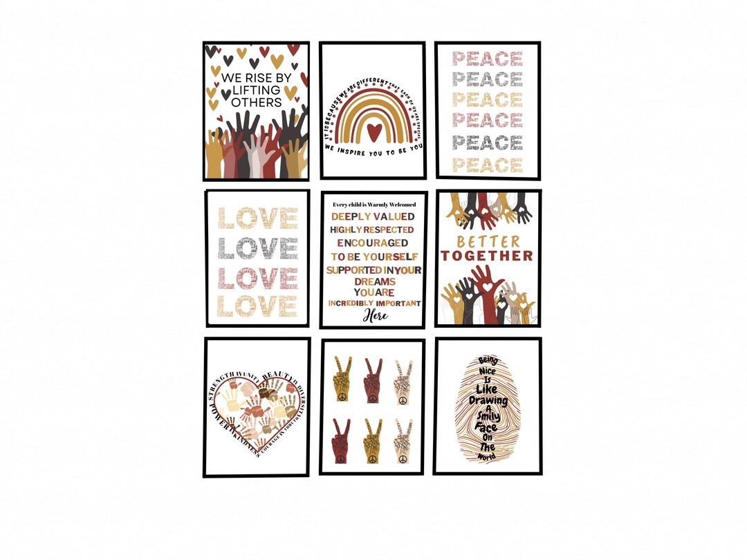 Diversity Unity Kids Poster Bundle Set of 9 Classroom Decor - Etsy