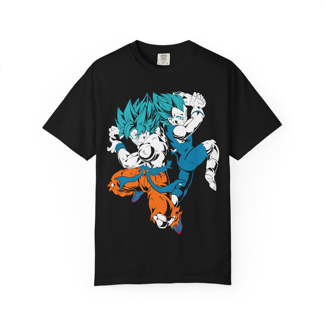 Anime Duo Goku Vegeta God Unisex Garment-dyed T-shirt, DBZ Matching Tee ...