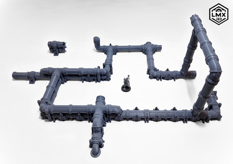 40K Terrain Industrial Pipes 3D Printed Sci-fi Modular Scenery for ...