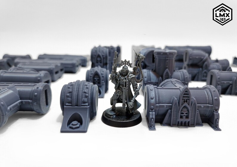40K Terrain Industrial Pipes 3D Printed Sci-fi Modular Scenery for ...