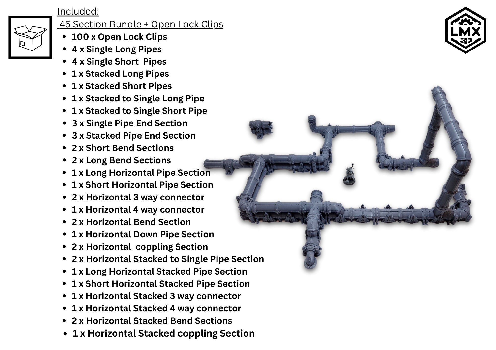 40K Terrain Industrial Pipes 3D Printed Sci-fi Modular Scenery for ...