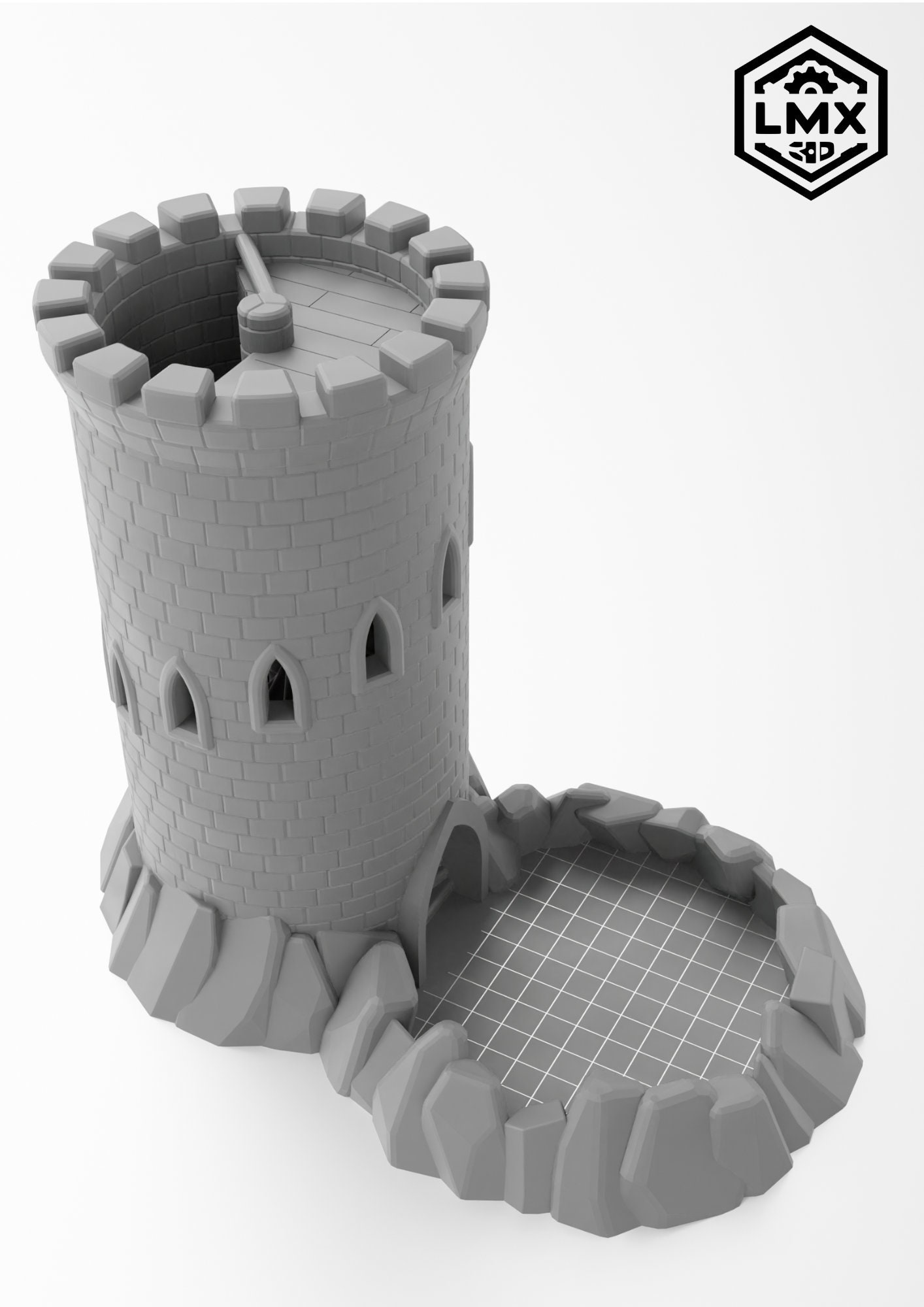 Castle Dice Tower 3D Printed Medieval Tabletop Fantasy Dice Randomizer ...