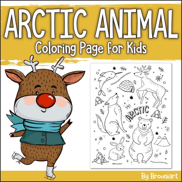 Arctic Animal Coloring Pages - Etsy