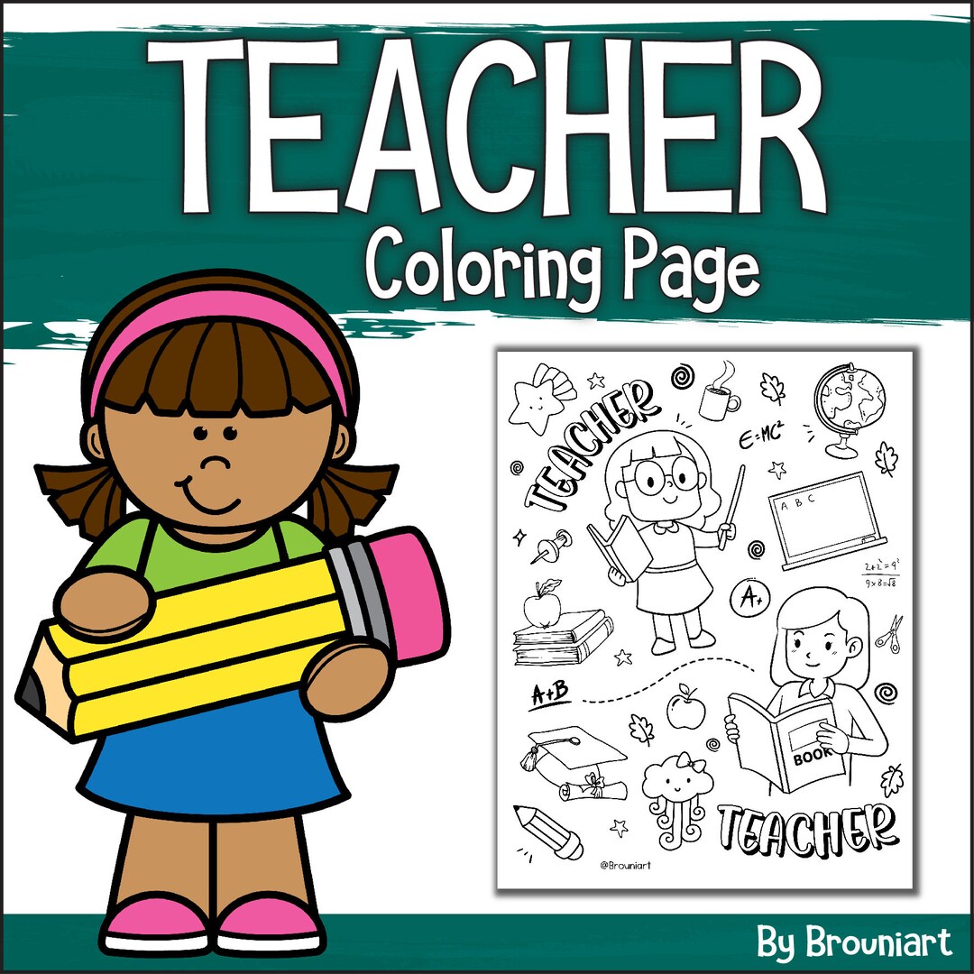 Teacher Coloring Page | Occupation Inspired - Job Coloring Pages for ...