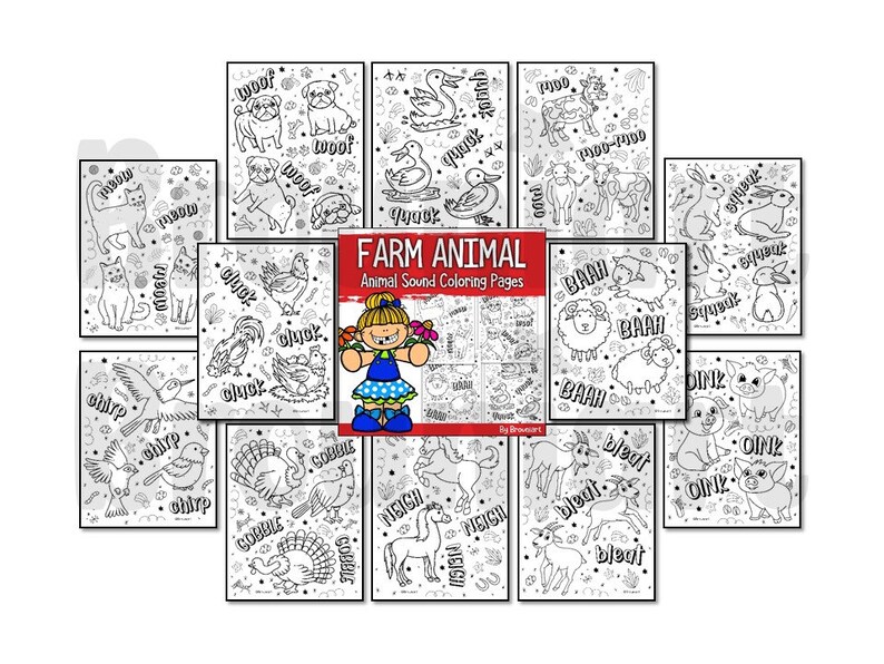 Farm Animal Coloring Pages Farm Animal Suonds and Words Coloring Pages ...