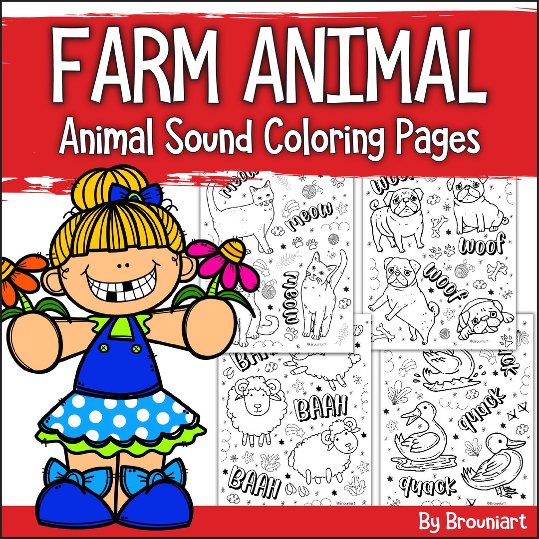 Farm Animal Coloring Pages - Farm Animal Suonds and Words Coloring ...