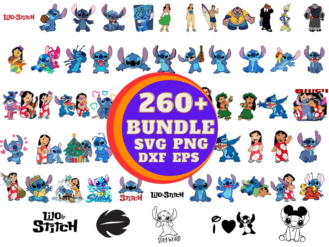 Lilo and Stick Svg Bundle, Png, Svg, Dxf, Eps, Digital Files, Instant ...