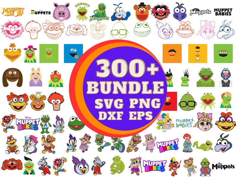 Muppets Svg Bundle, Png, Svg, Dxf, Eps, archivos digitales, descarga ...