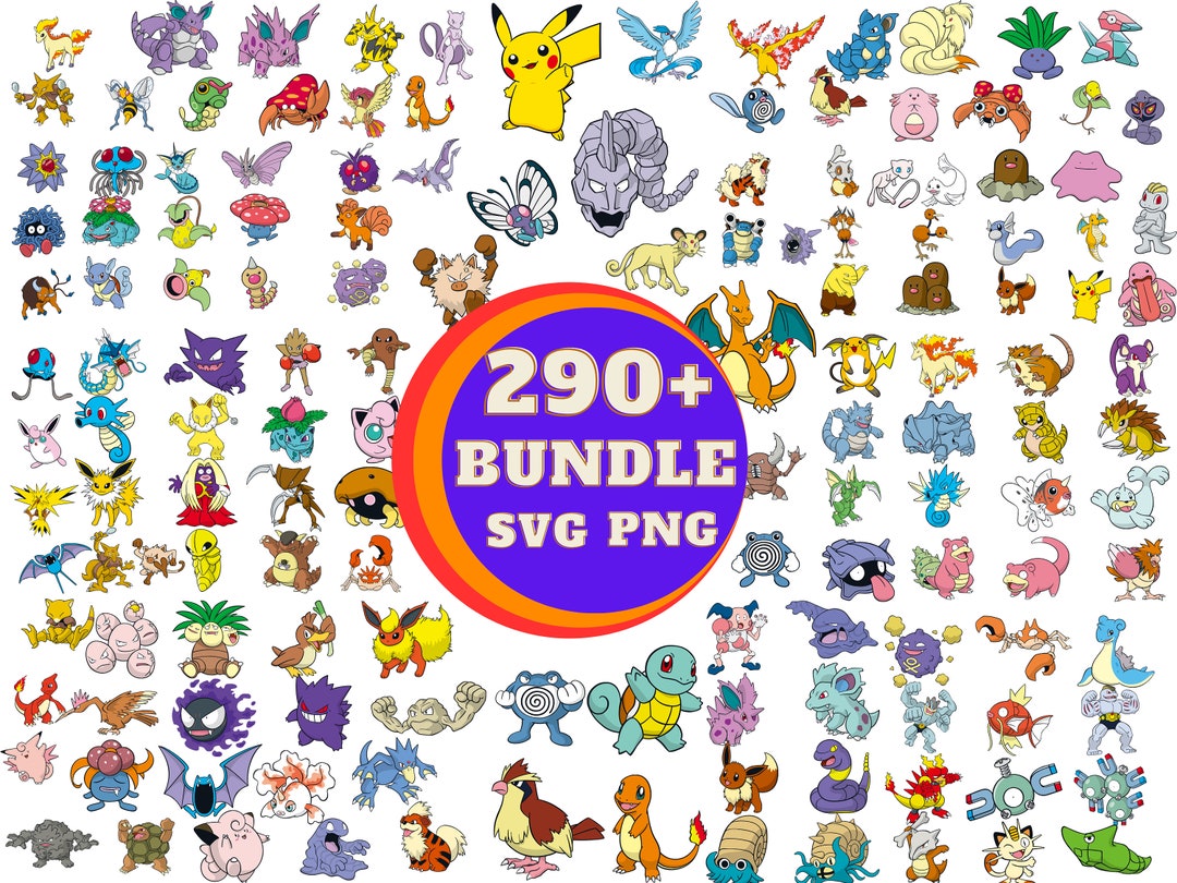 Pokemon Svg Bundle, High Quality Pokemon Png, SVG, PNG, Digital Files ...