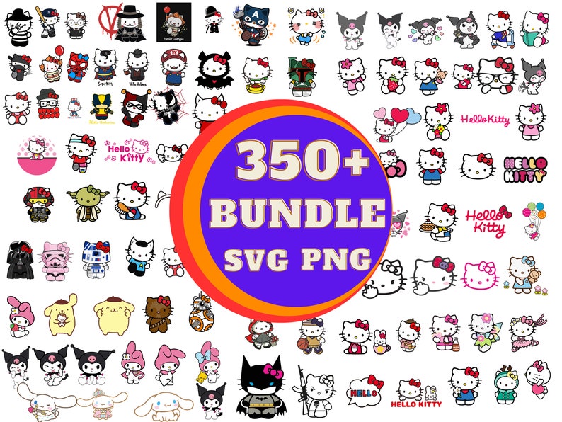Kawaii Kitty Svg Bundle, SVG, PNG, Digital Files, Instant Download ...