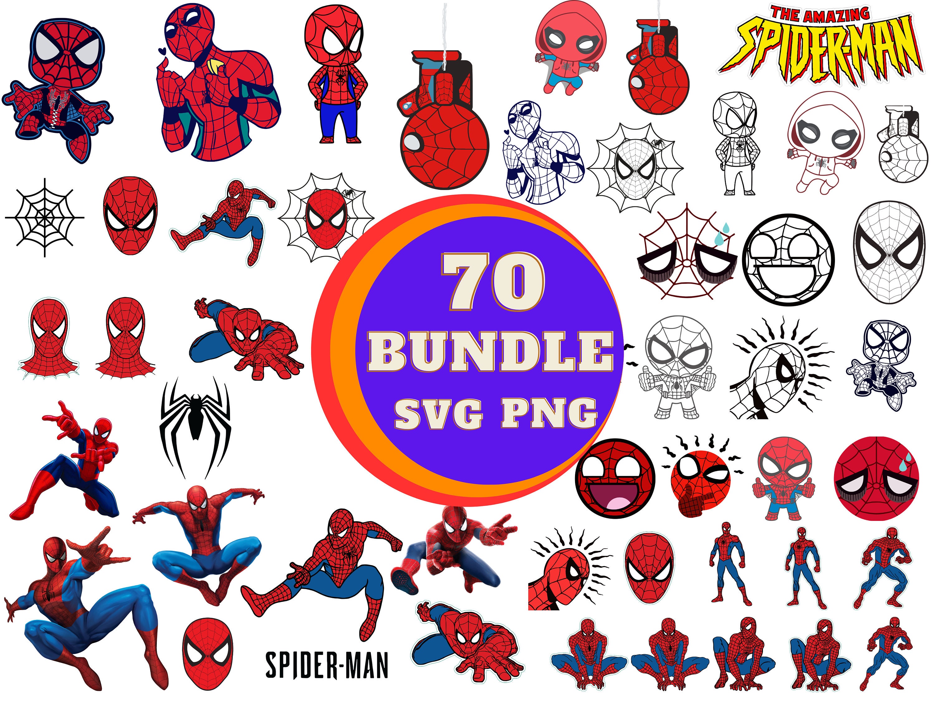 Spiderman Svg Bundle, Spidey Svg, PNG, SVG, Digital Files, Instant ...
