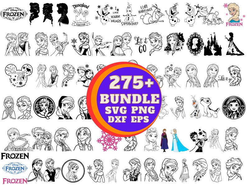 Frozen Svg Bundle, Png, Svg, Eps, Dxf, Digital Files, Instant Download ...