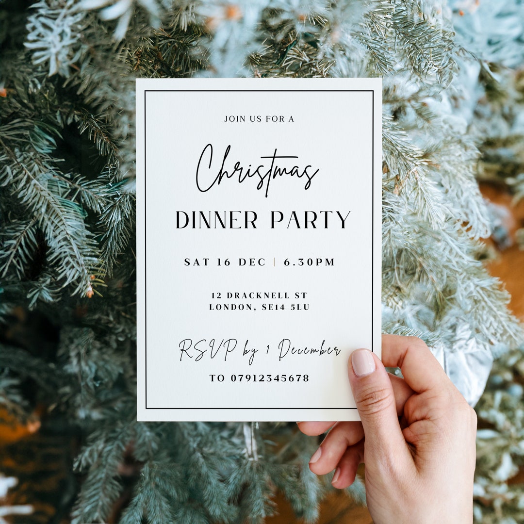 Christmas Dinner Party Invitation Template Party Invitation - Etsy