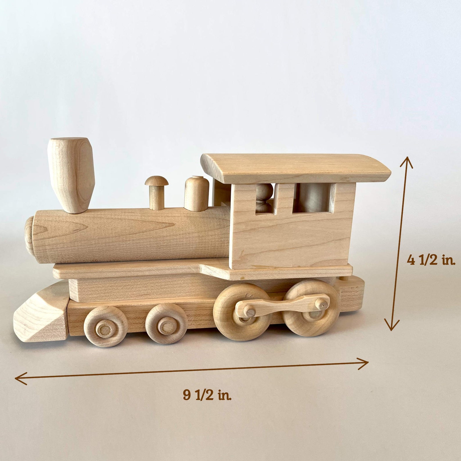 Wood Train Puzzle With Colored Rays, Train Set, All Natural Maple Wood ...