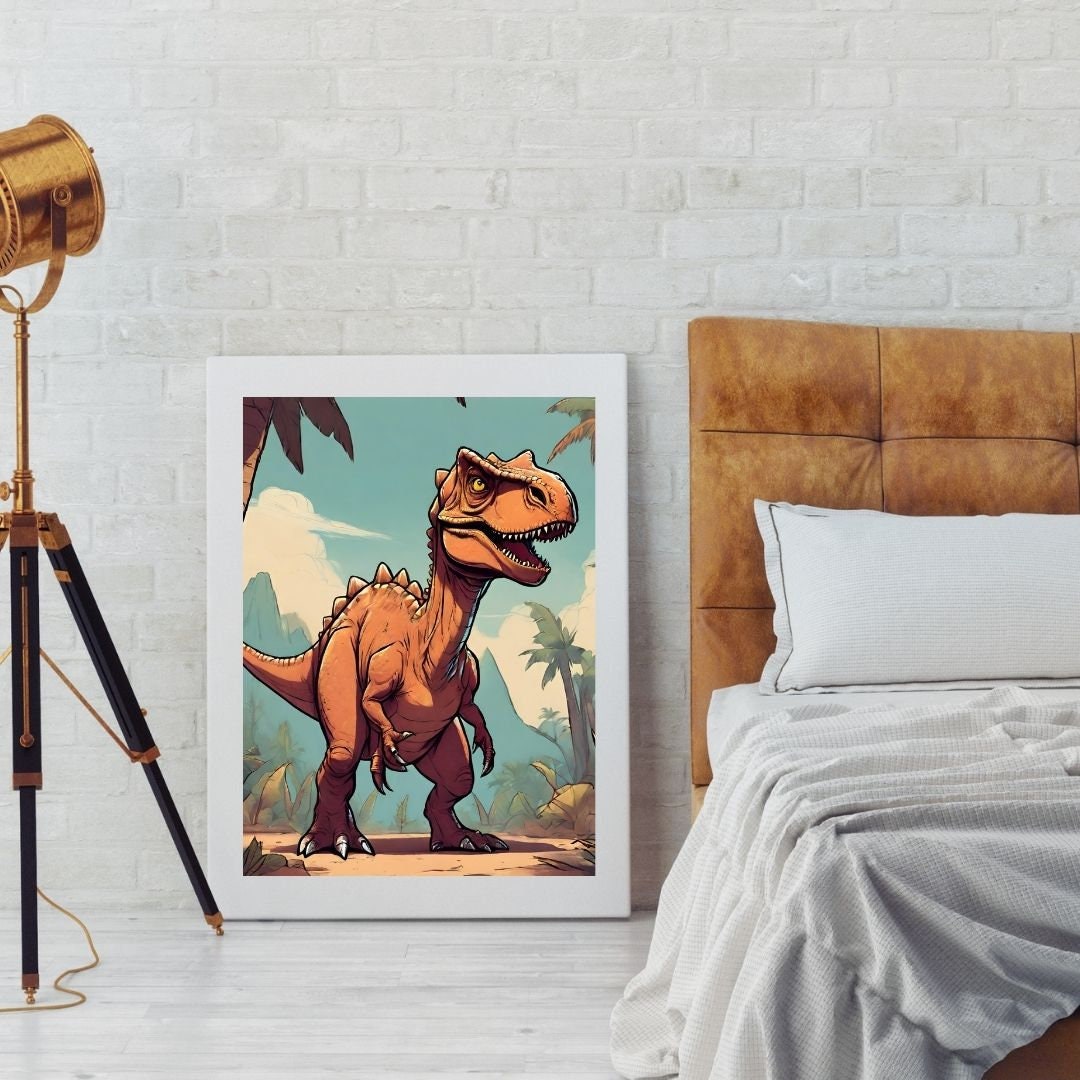 Dino World Colorful Dinosaurs Poster for Children's Room A2 Size JPG ...