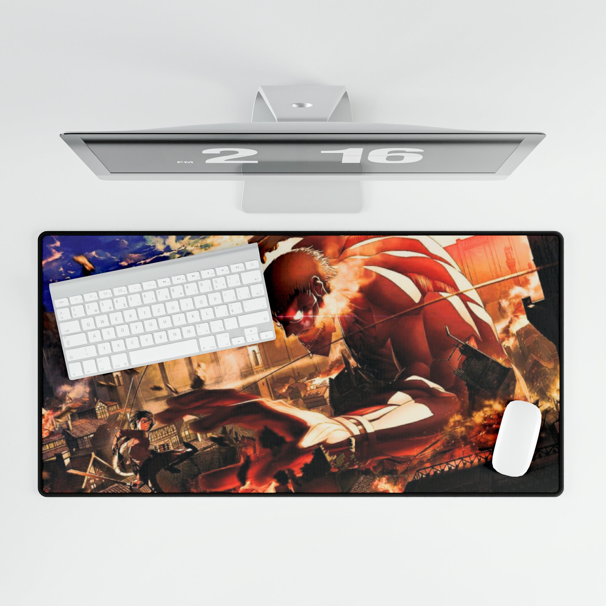 AOT ANIME Themed 4K Print Desk Mat Attack on Titan, Large Size Mouse ...