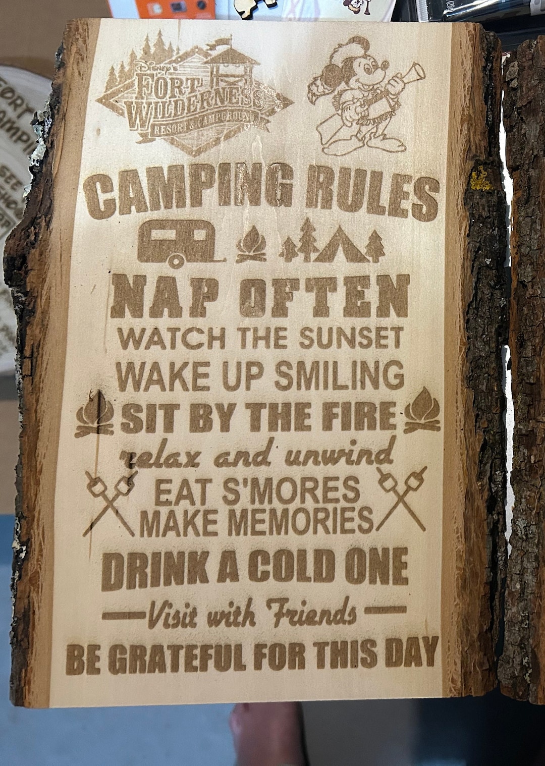 Rectangular Wooden Camping Rules Sign - Etsy
