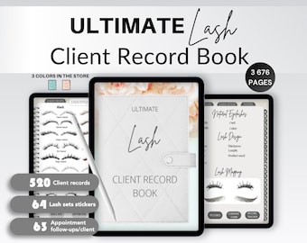 Digital Lash Client Record Book, Goodnotes, Notability, Eyelash ...