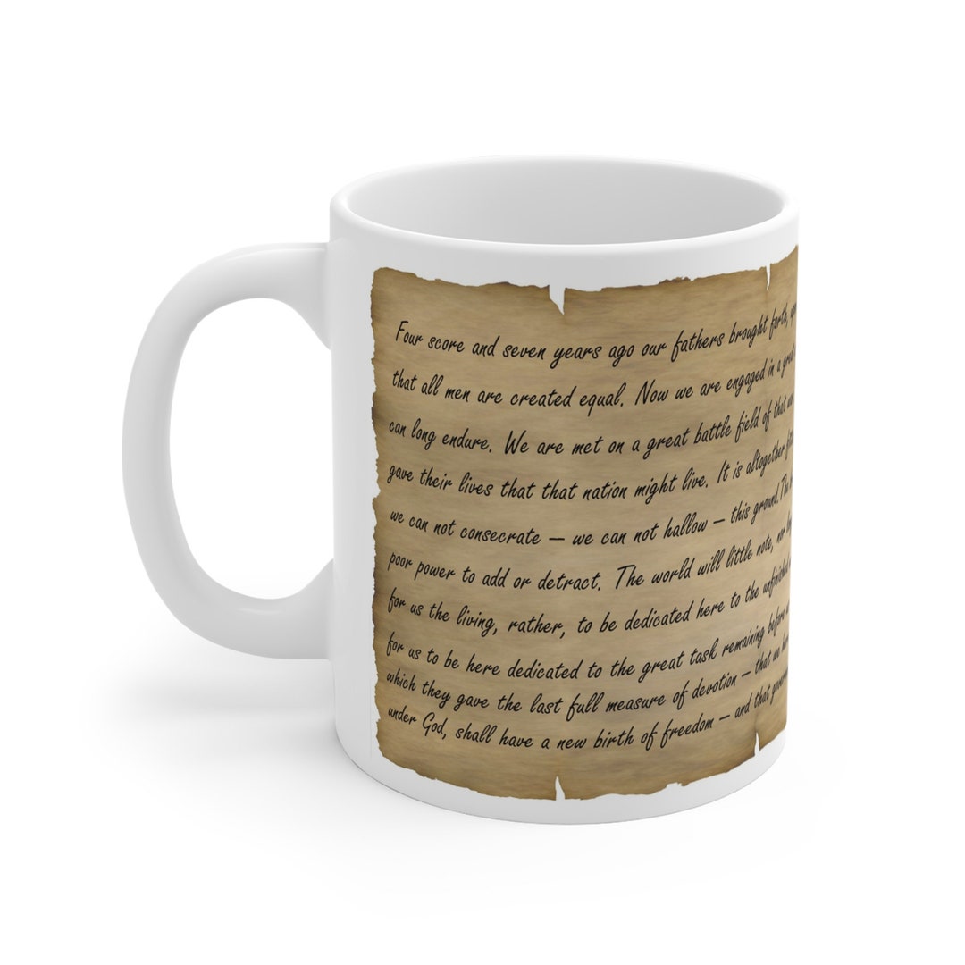 Gettysburg Address, Civil War Coffee Mug, Vintage History Gift ...