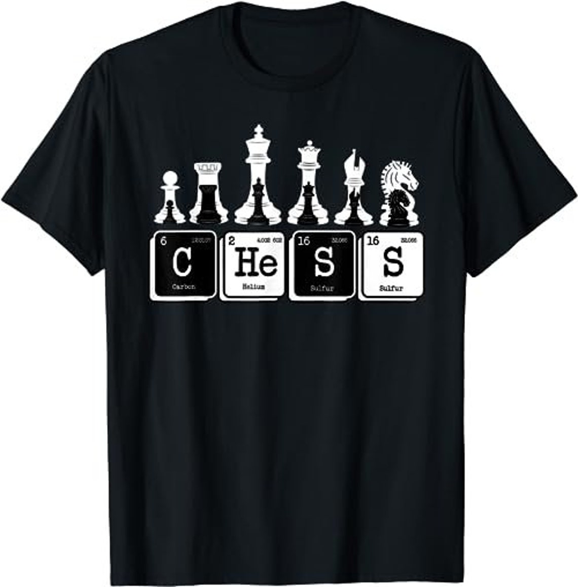 Funny Chess Set Pieces Periodic Table Board Game Player Gift T-shirt ...