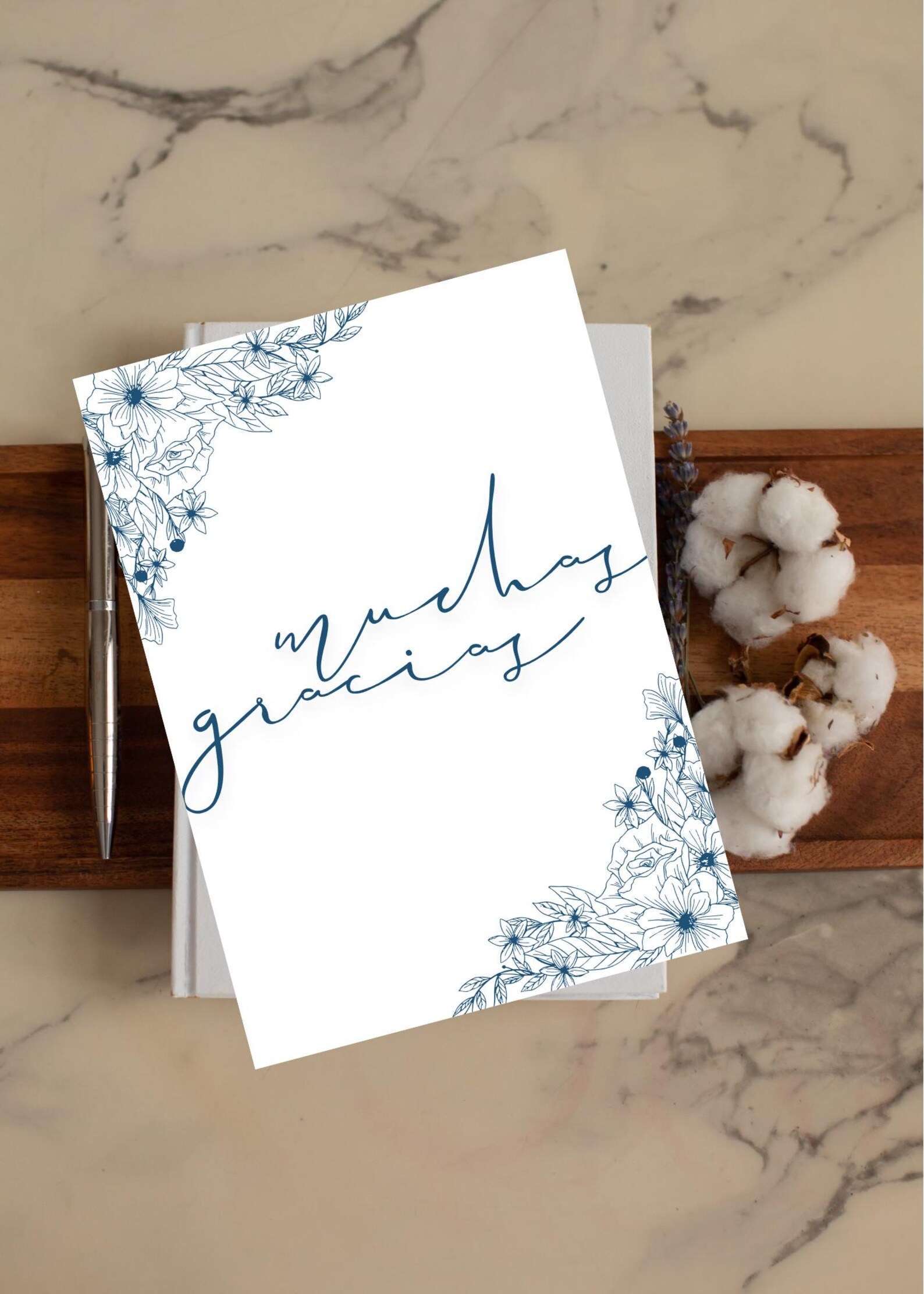 Muchas Gracias Card | Spanish Thank You Card | Printable Thank You Note ...