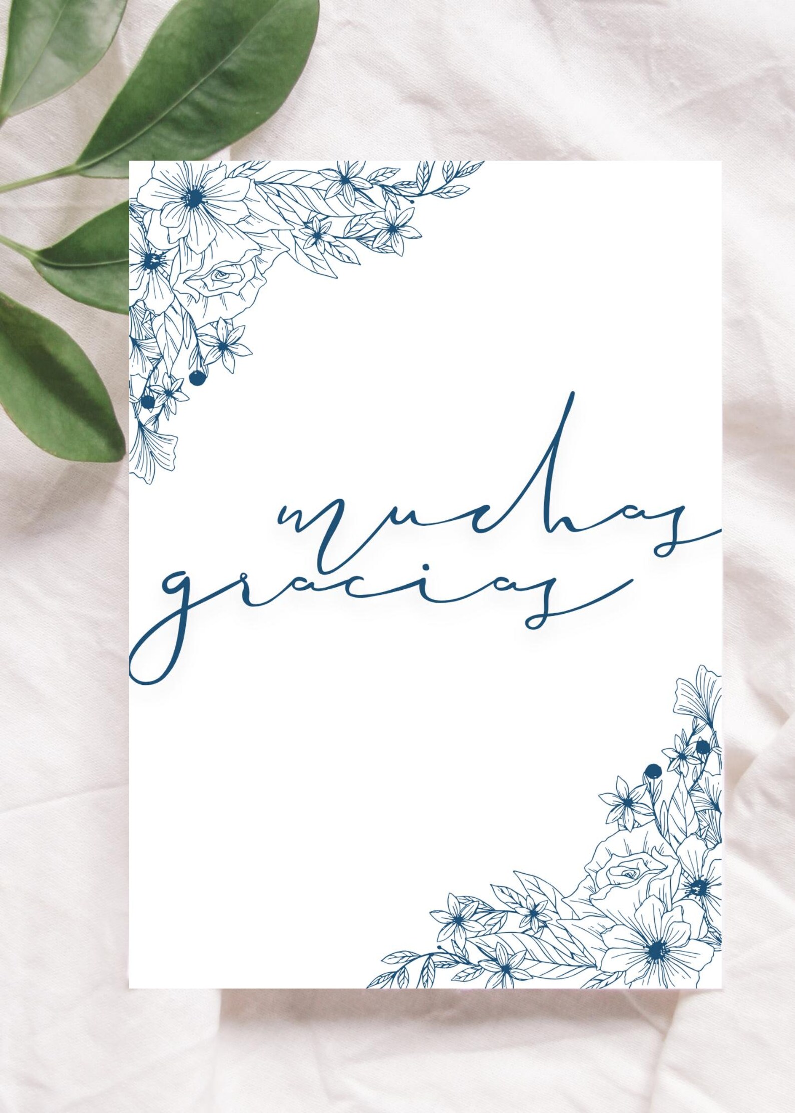 Muchas Gracias Card | Spanish Thank You Card | Printable Thank You Note ...