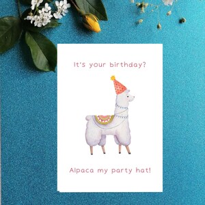 Funny Alpaca Birthday Card Template: Pun Greeting (digital Download) - Etsy