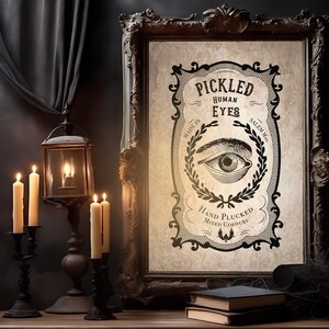 Eye Potion Apothecary Label Digital Art Gothic Poster gross Halloween ...