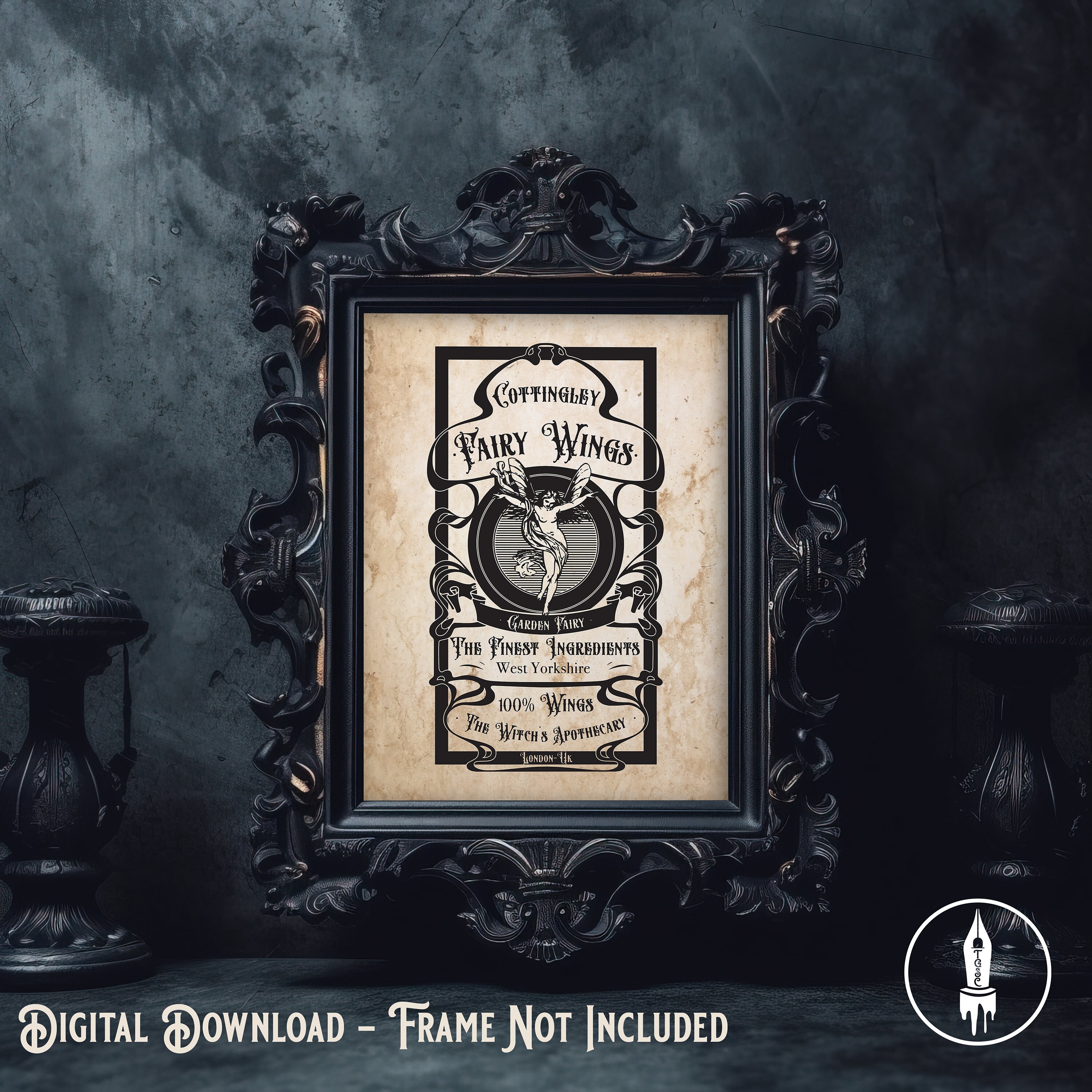 Fairy Wing Apothecary Label Printable Halloween Party & Goth - Etsy