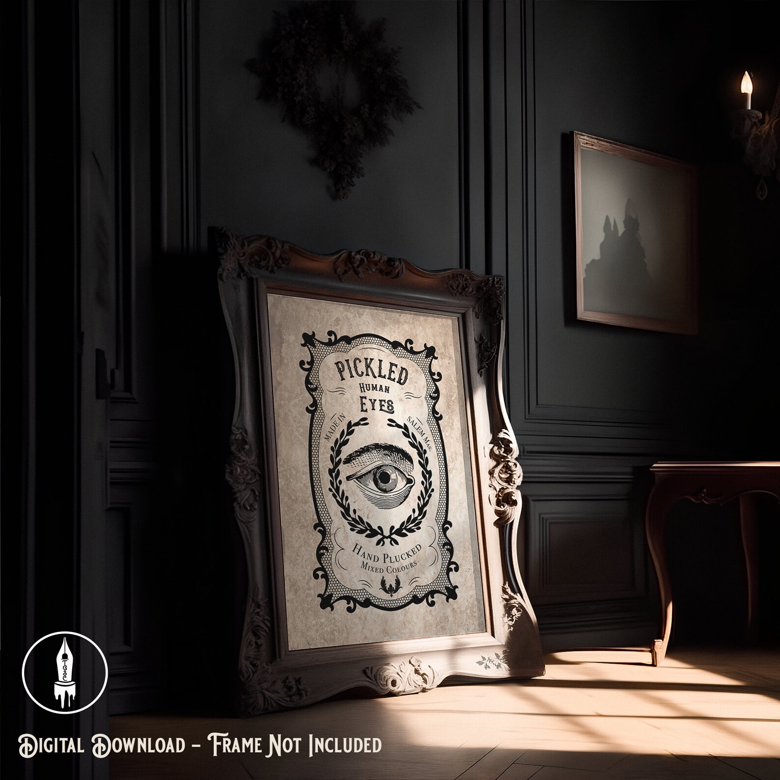 Eye Potion Apothecary Label Digital Art Gothic Poster gross Halloween ...