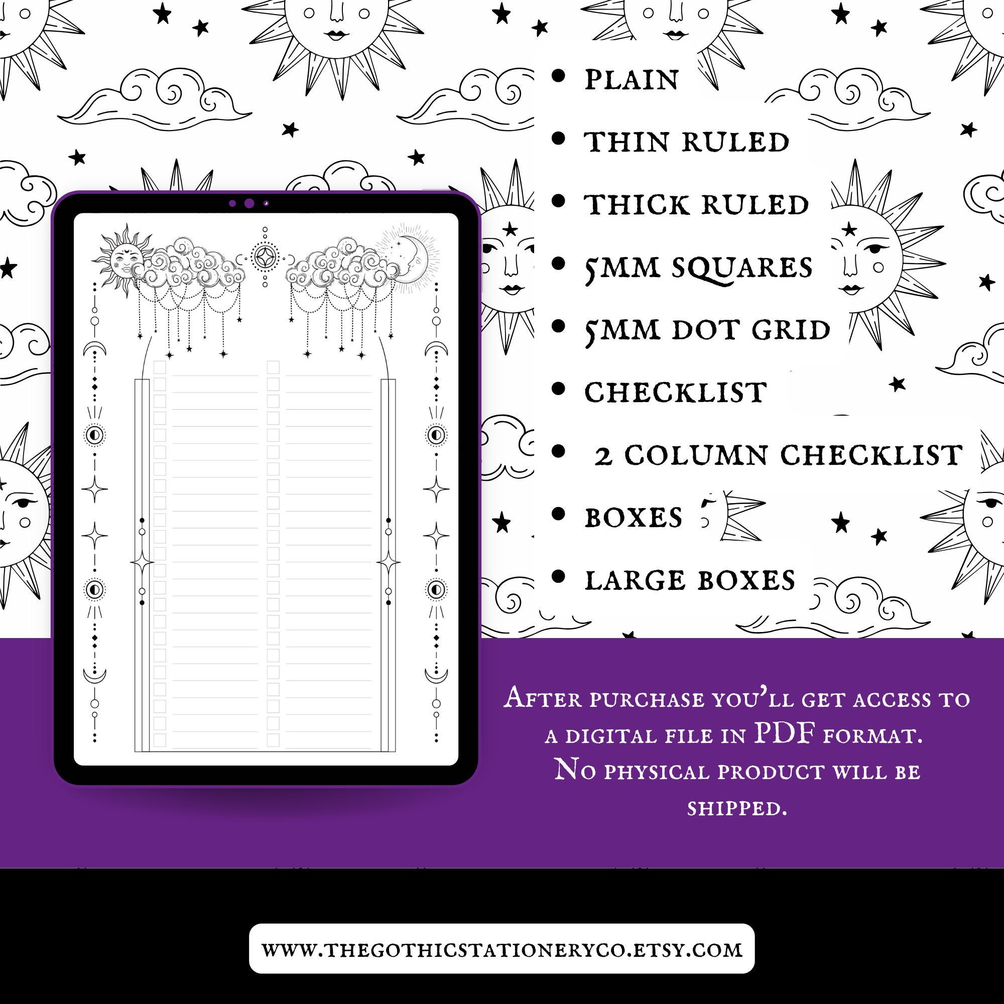 Celestial Printable Note Paper Digital Zodiac Stationery for - Etsy UK