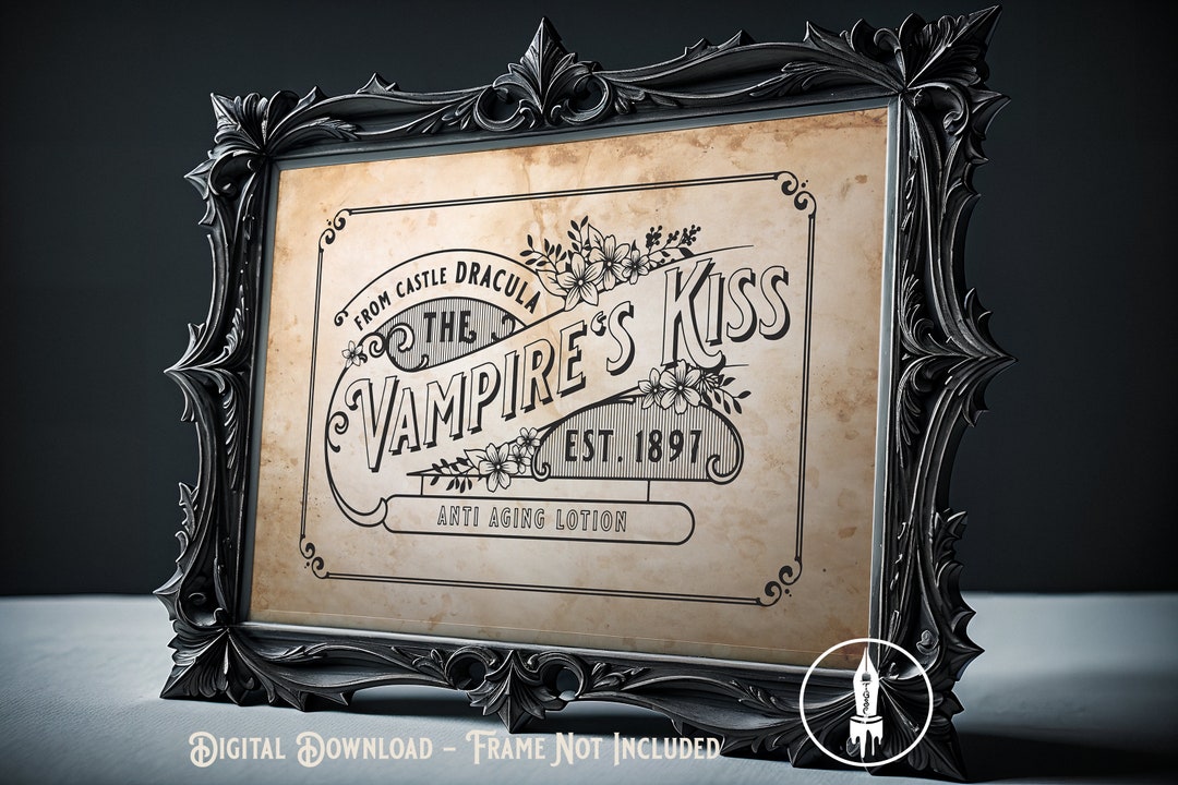 Vampires Kiss Youth Potion Apothecary Label Digital Art Gothic Poster ...