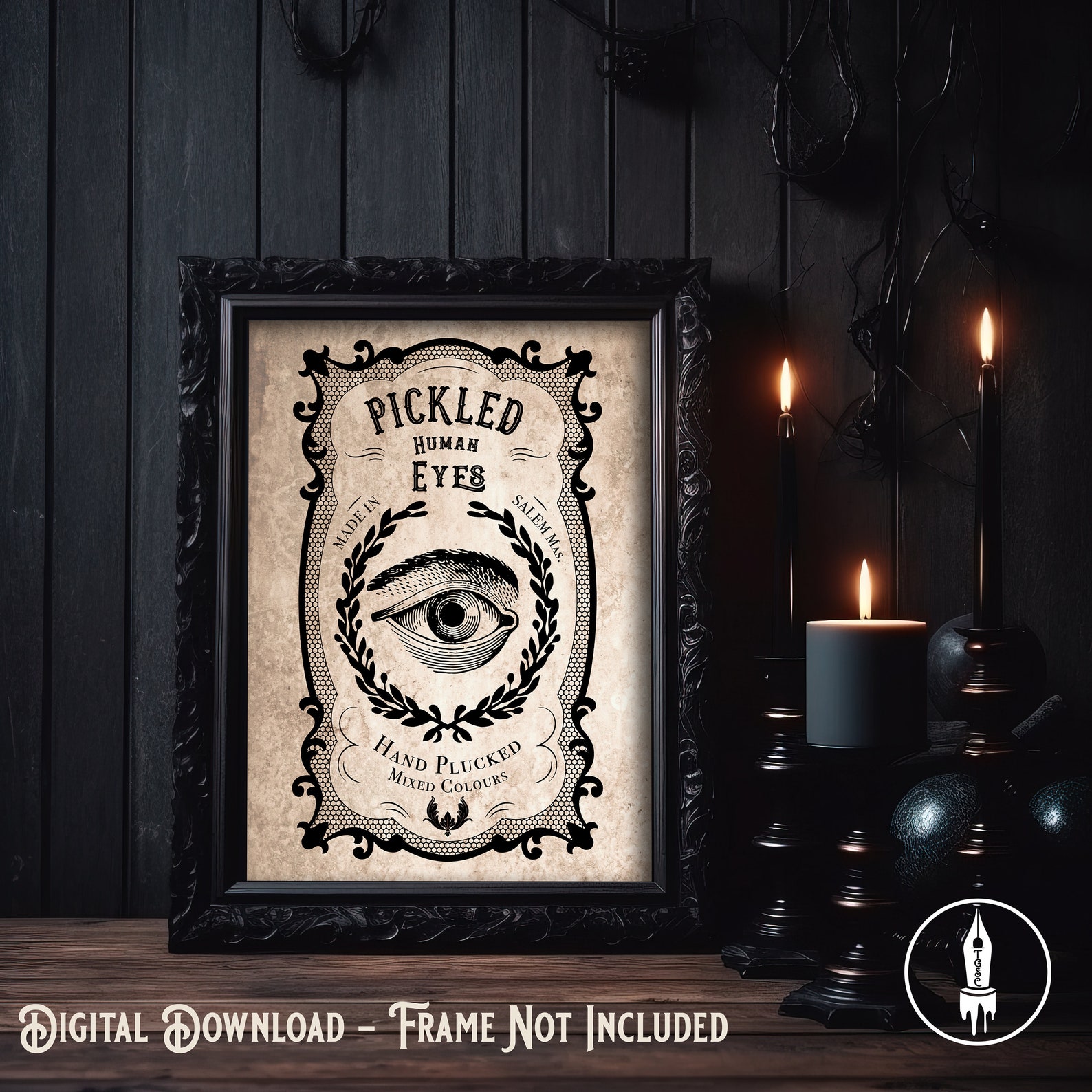 Eye Potion Apothecary Label Digital Art Gothic Poster -gross Halloween ...