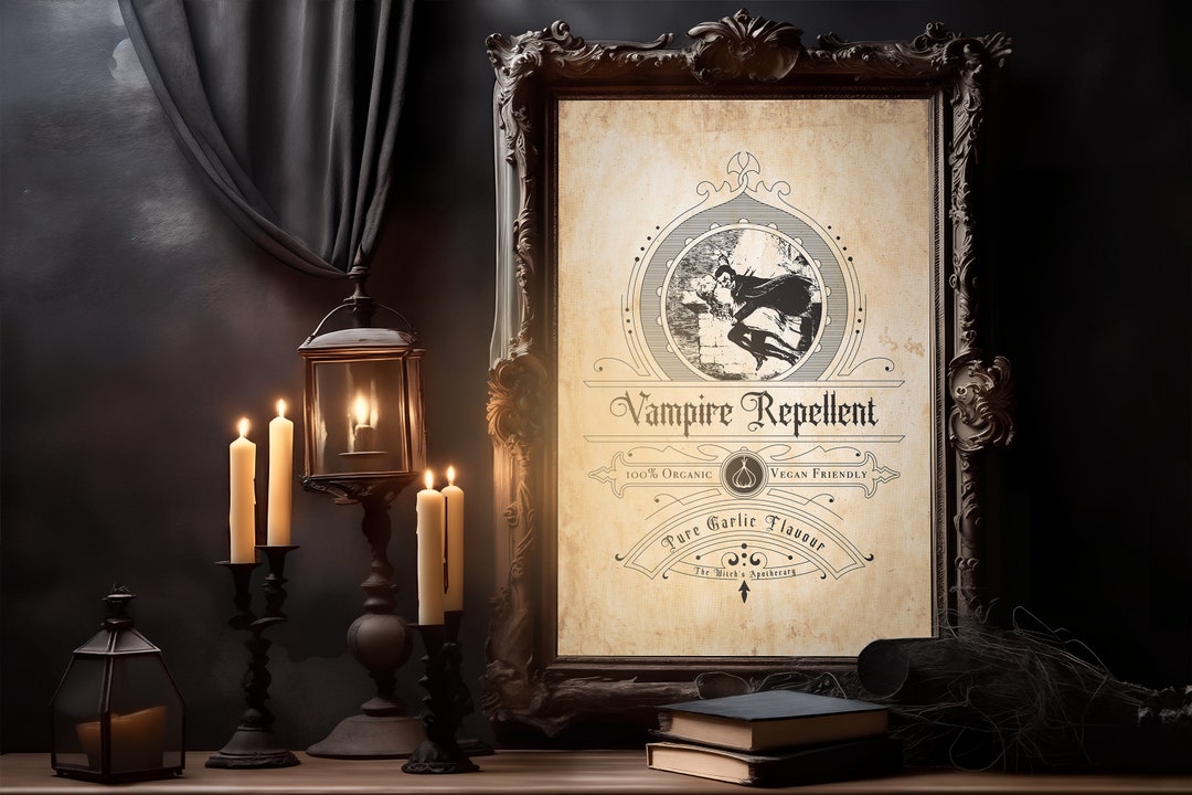 Vampire Repellent Apothecary Label Digital Art Gothic Poster Funny ...