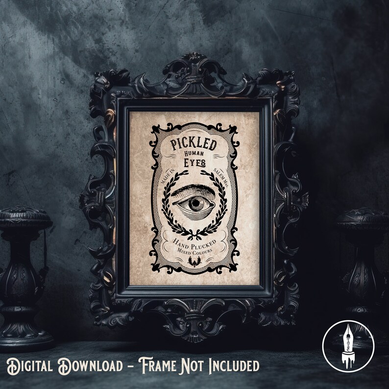 Eye Potion Apothecary Label Digital Art Gothic Poster -gross Halloween ...