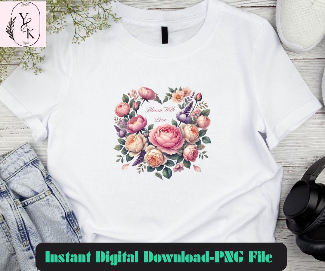 Bloom With Love PNG | Valentine's Day | Digital Download Trendy Niches ...