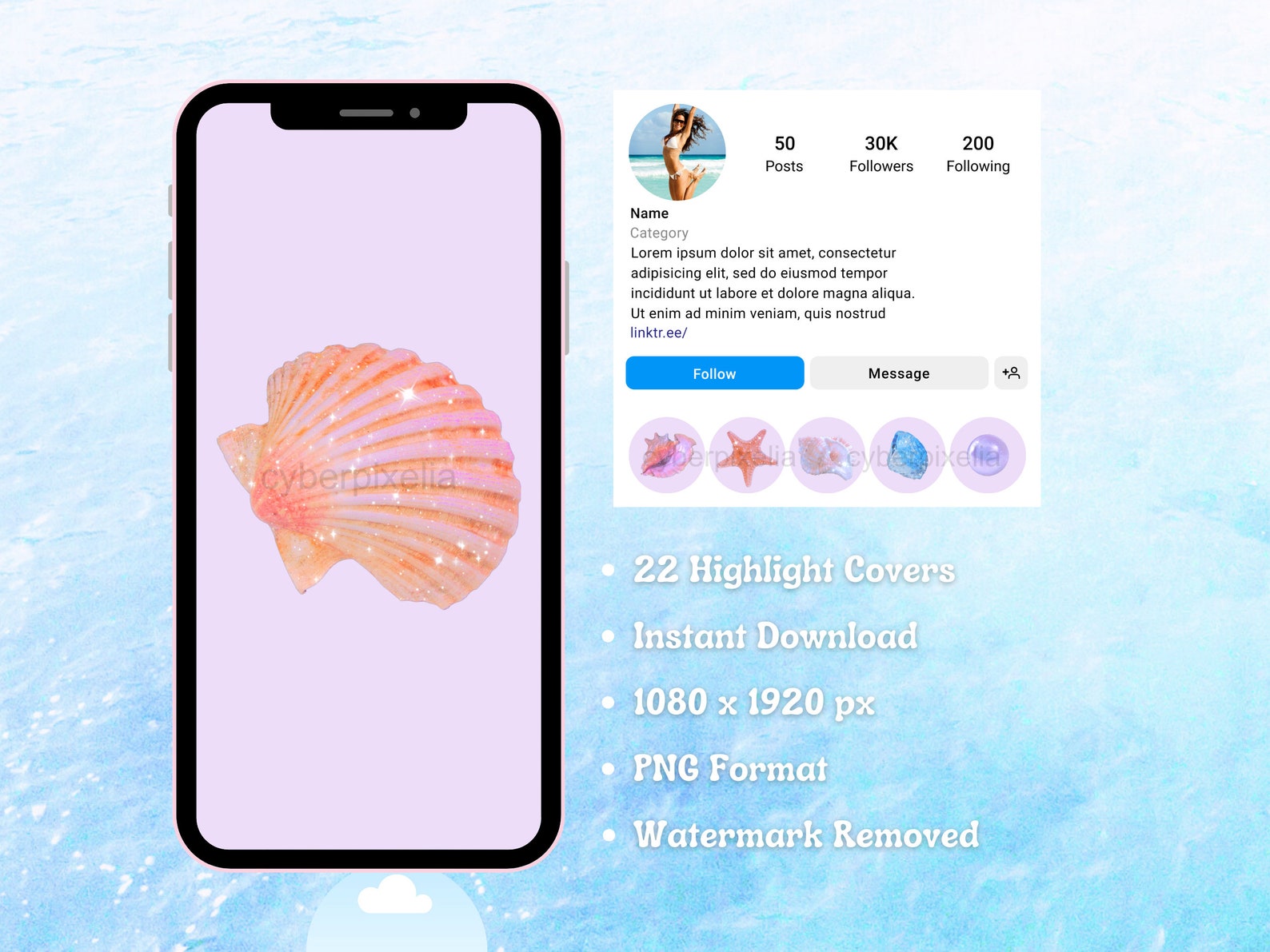 Coconut Girl Instagram Highlight Covers, IG Story, Beach Style ...