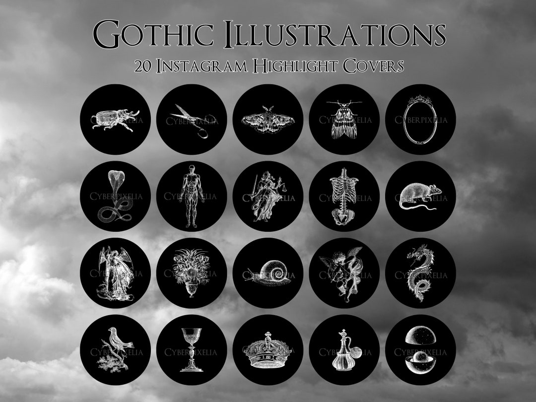 Black Instagram Highlight Covers, Goth IG Icons, Gothic Style ...