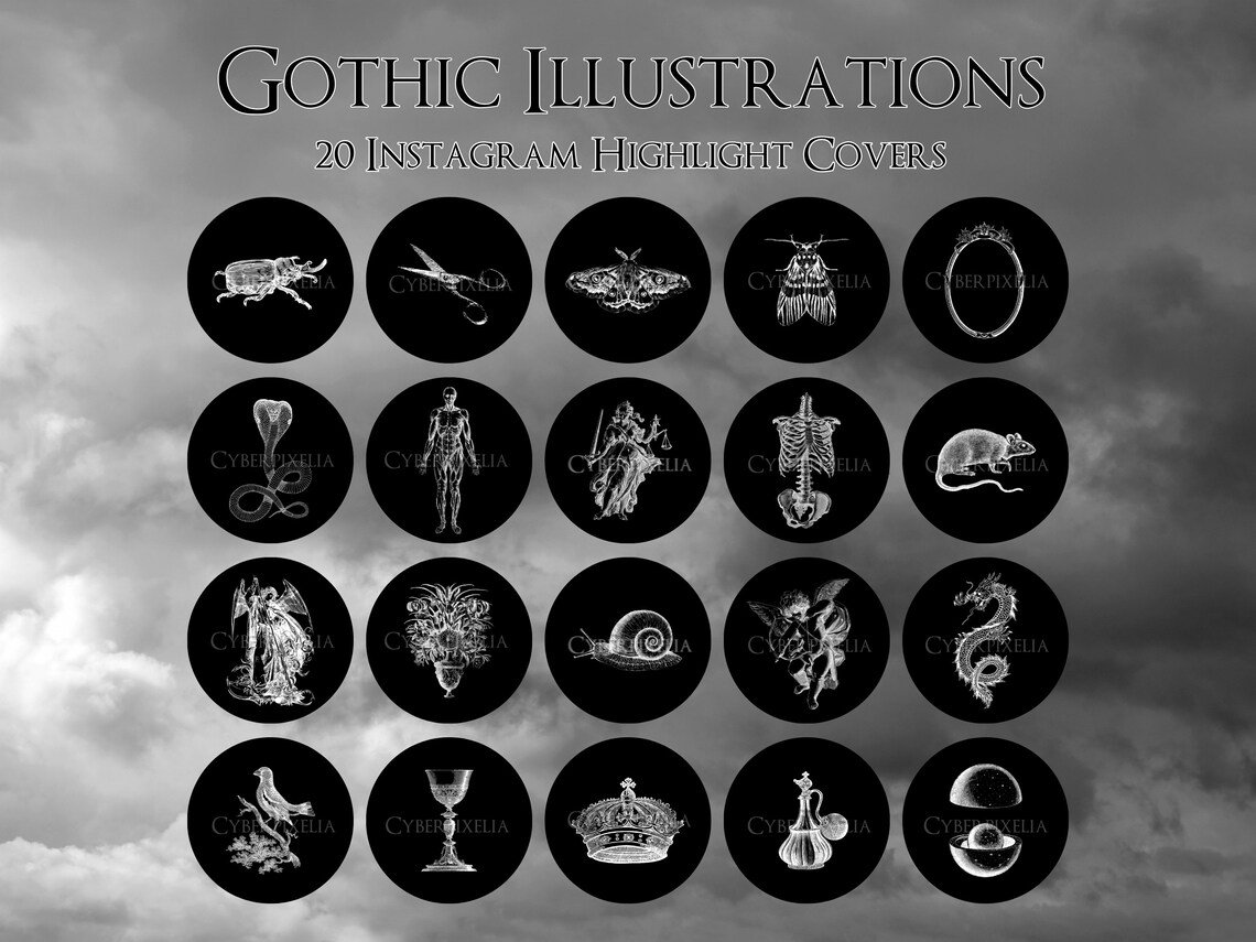 Black Instagram Highlight Covers, Goth IG Icons, Gothic Style ...