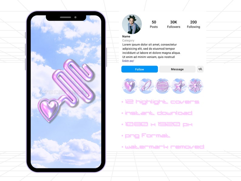 Y2K Instagram Highlight Covers, IG Story, Rave Style, Insta Highlights ...