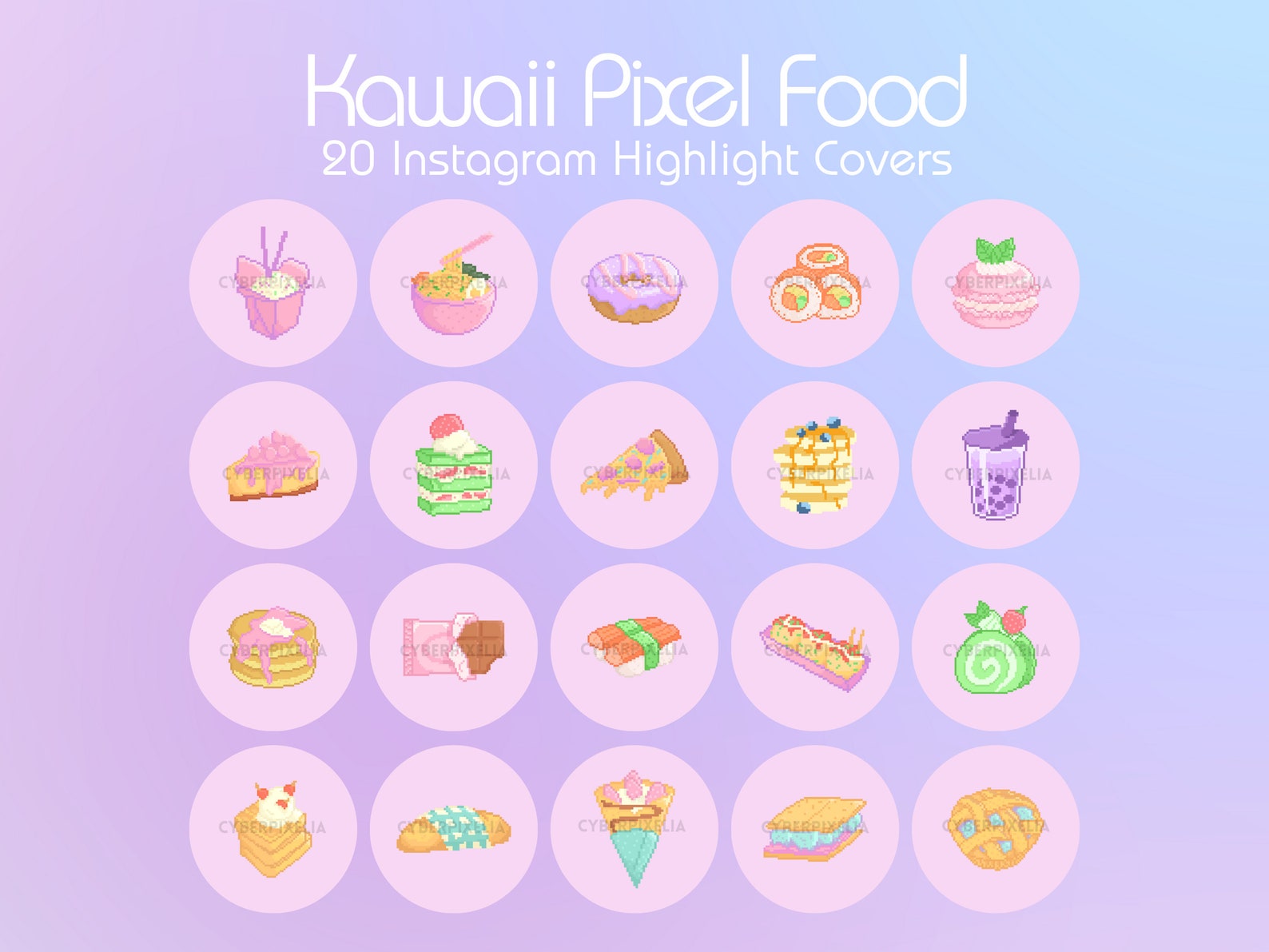 Food Instagram Highlight Covers, Foodie IG Story, Pixel Instagram ...
