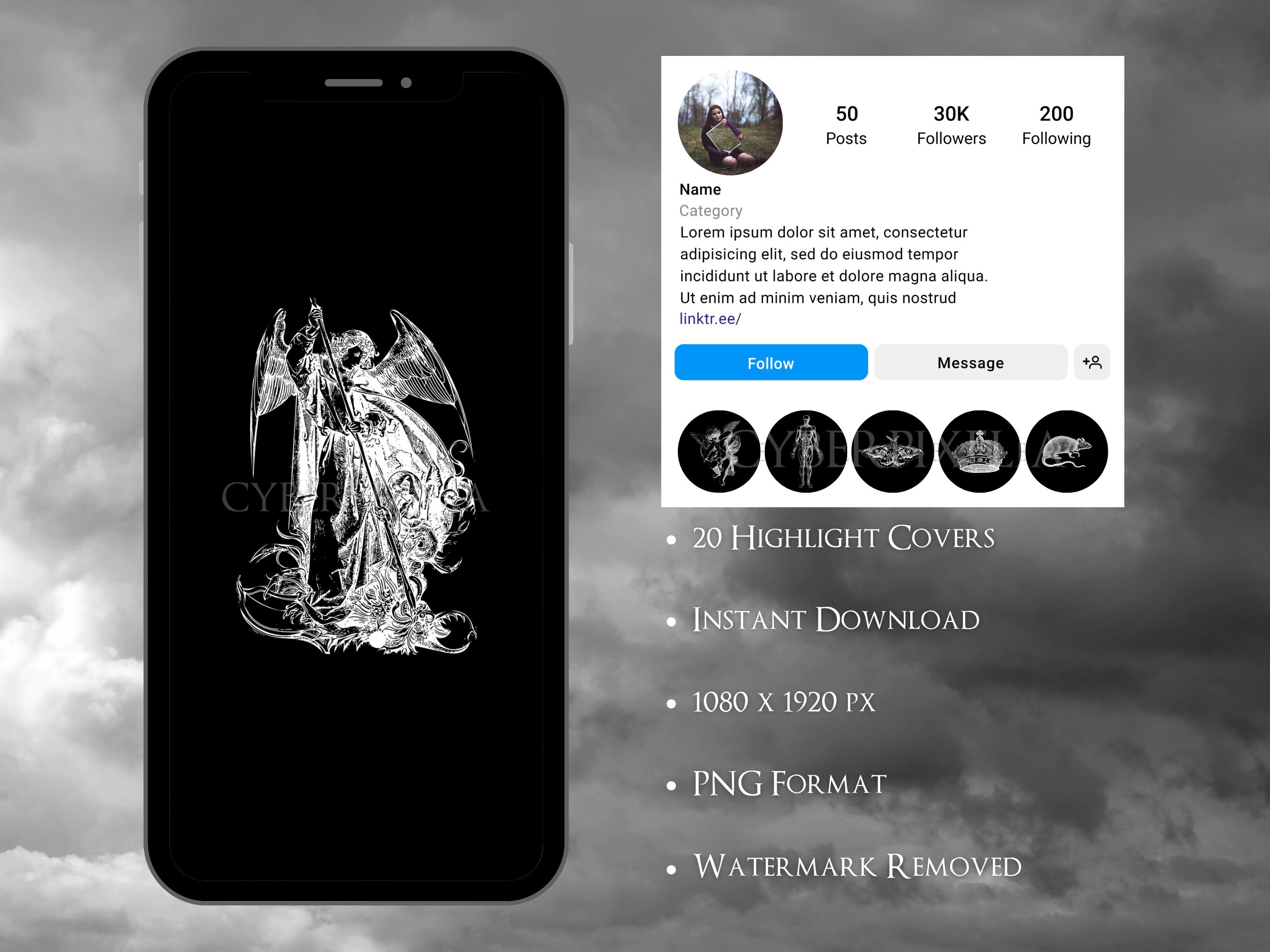 Black Instagram Highlight Covers, Goth IG Icons, Gothic Style ...