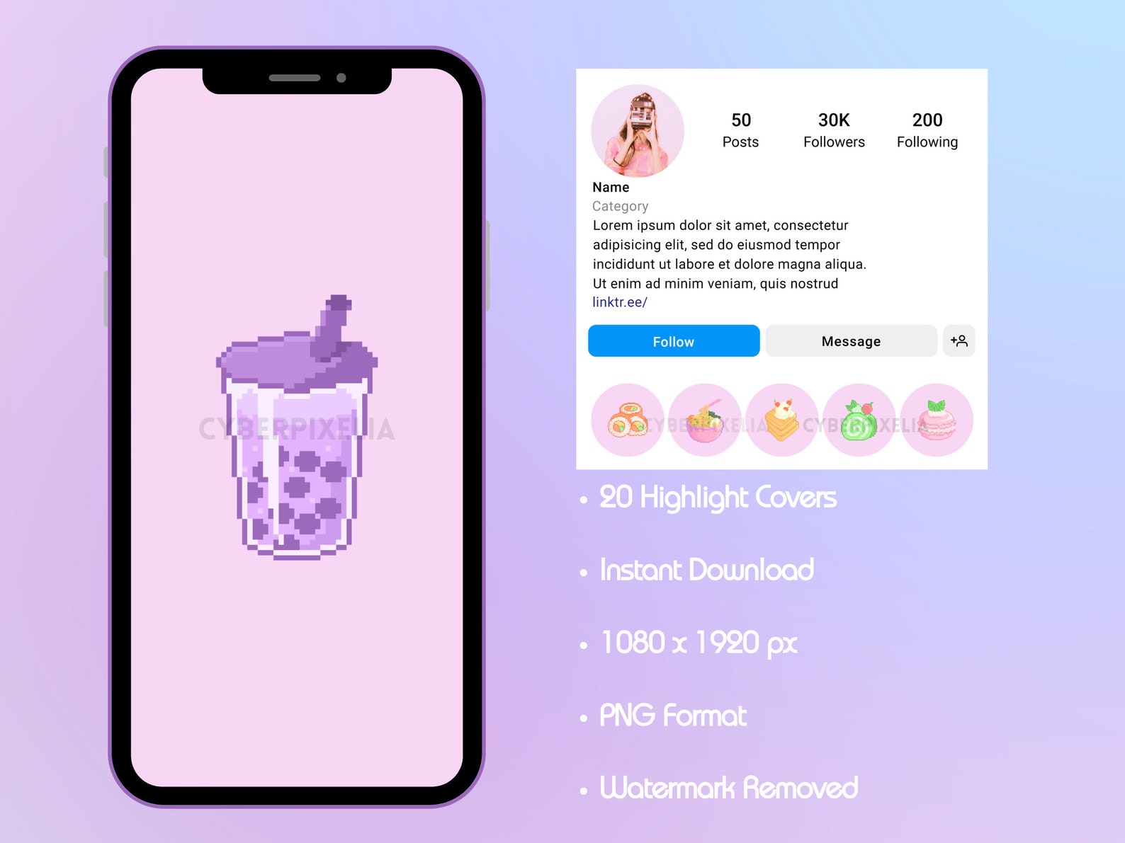 Food Instagram Highlight Covers, Foodie IG Story, Pixel Instagram ...